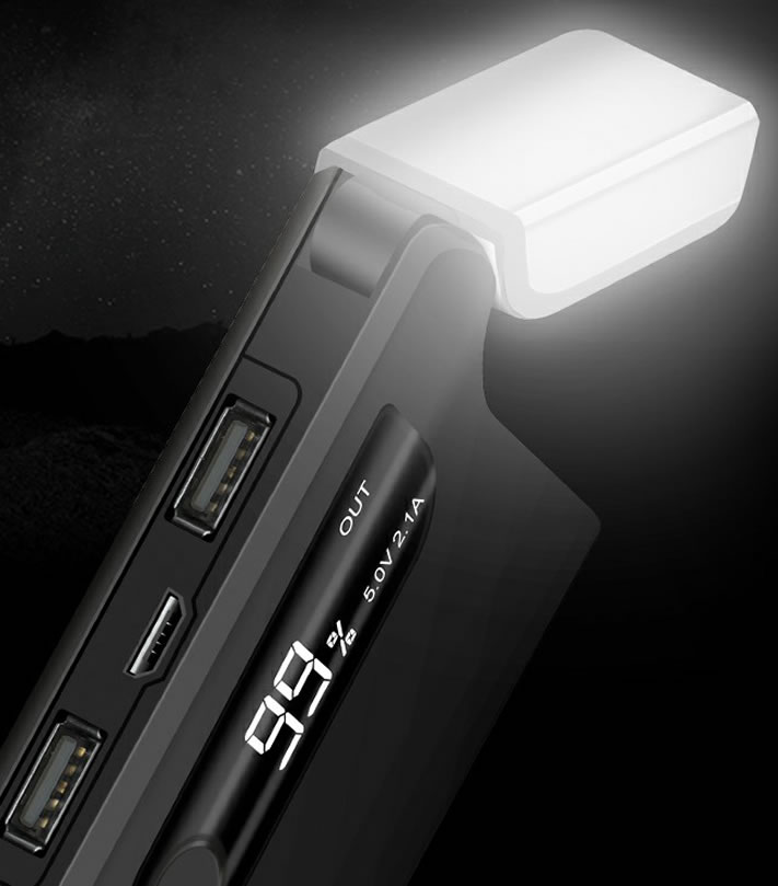 EC016 12000mAh Power Bank with LCD Display - Eclipse